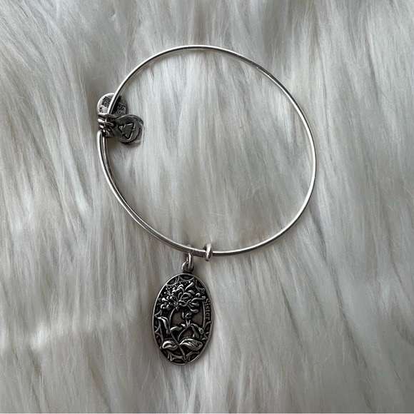 Alex and Ani | Jewelry | Alex And Ani Rafaelian Silver Floral Sister Medallion Charm Bangle ...